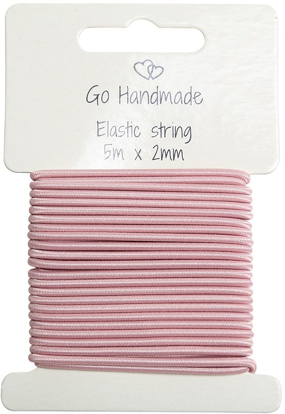 Go Handmade Elastisch Koord 5m x 2mm Vintage Rose | Wolplein.nl