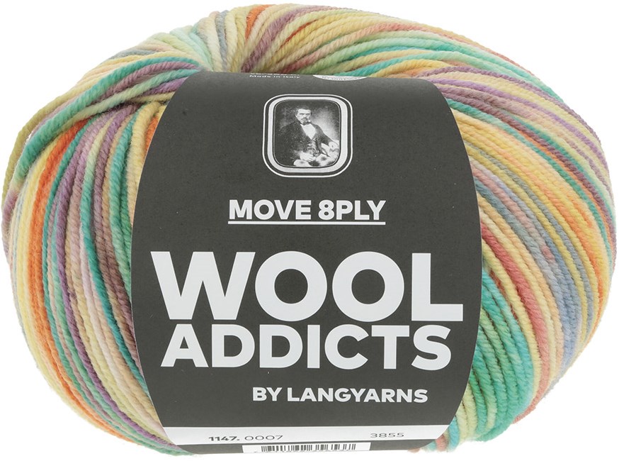 Lang Yarns Move 8-Fach 0007 Geel/Oranje/Lila | Wolplein.nl