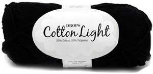 Drops Cotton Light Uni Colour 020 Zwart | Wolplein.nl