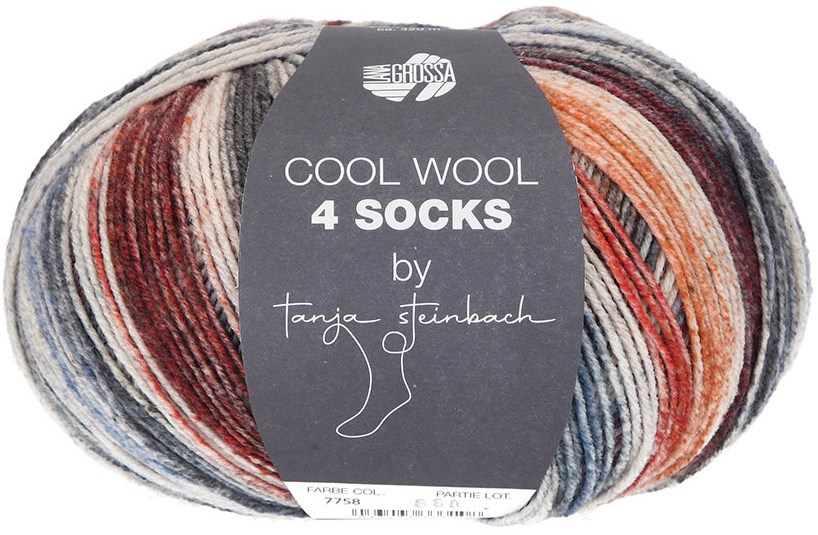 Lana Grossa Cool Wool 4 Socks Print - Wolplein.nl