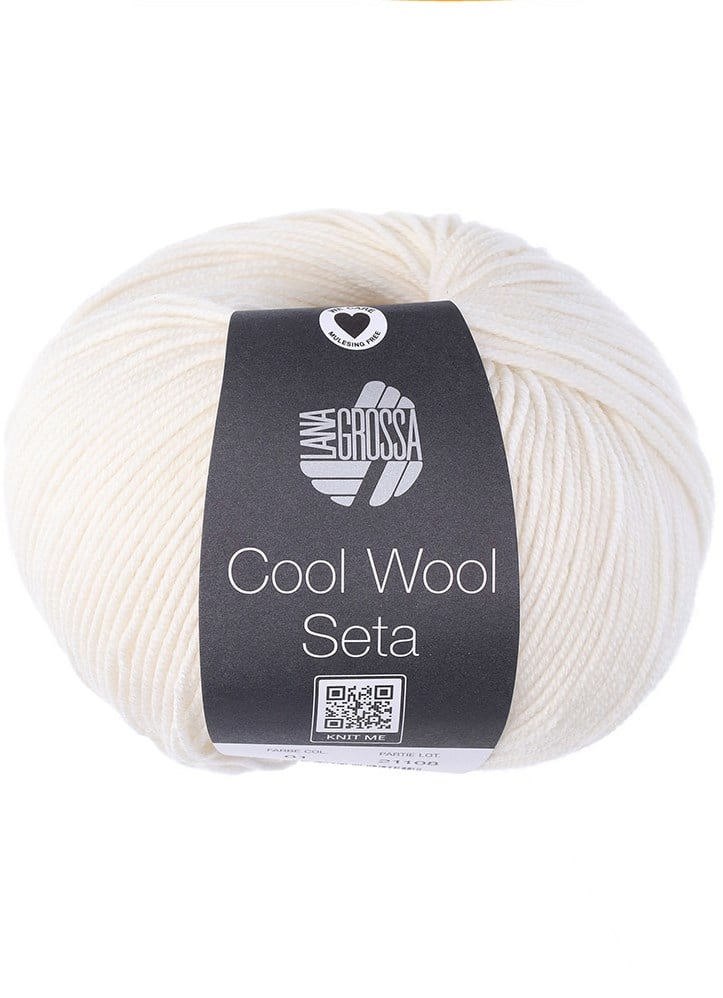 Lana Grossa Cool Wool Seta 001 Wit | Wolplein.nl