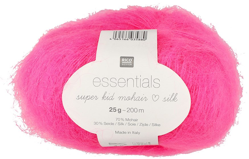 Rico Essentials Super Kid Mohair Loves Silk 065 Neon-Pink | Wolplein.nl