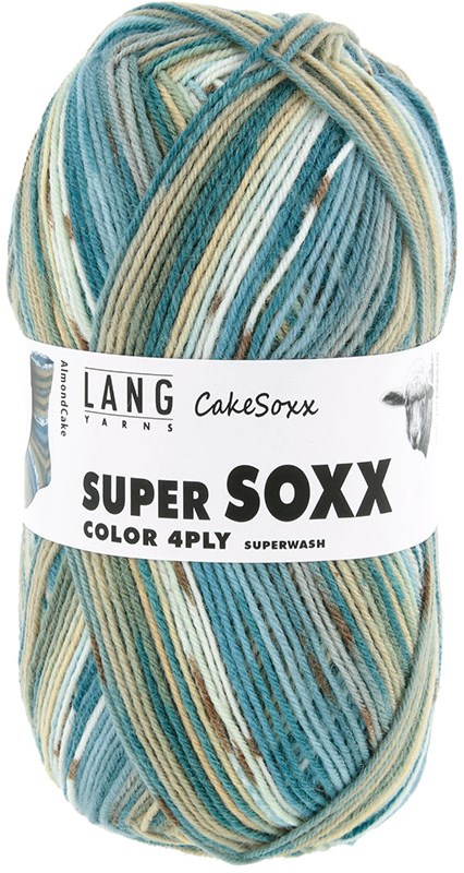 Lang Yarns Super Soxx Color 4-Fach 0542 Benzine/Bruin 1149 Amandeltaart ...