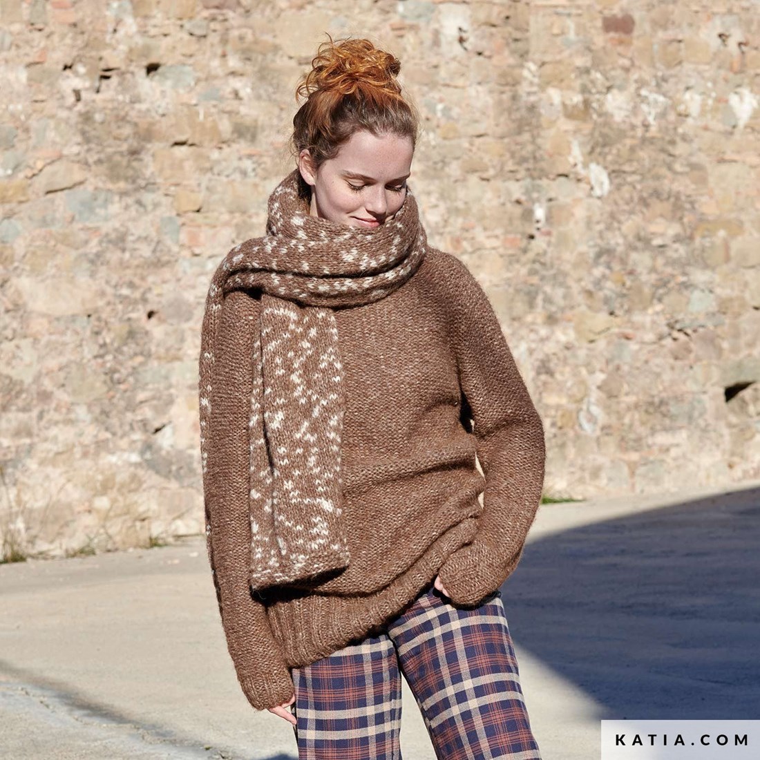 Katia Air Alpaca Natural Colors Sjaal Breipatroon - Wolplein.nl