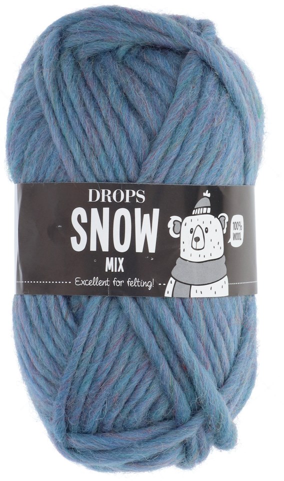 Drops Snow Mix 084 Pauwblauw | Super bulky wolgaren voor vilten