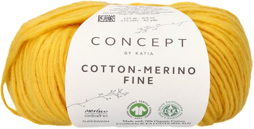 Katia Cotton-Merino Fine 091 Amarillo | Wolplein – Alles voor haken en ...
