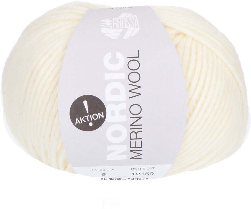 Lana Grossa Nordic Merino Wool 006 White - Wolplein.nl