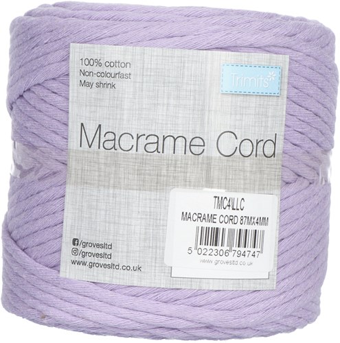 Trimits Macramé Cord Cotton 50m x 4mm 11 Zilver | Katoenen macramé koord