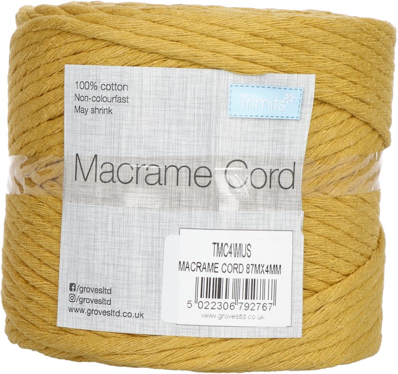 Trimits Macramé Cord Cotton 87m x 4mm 05 Mosterd | Katoenen macramé koord