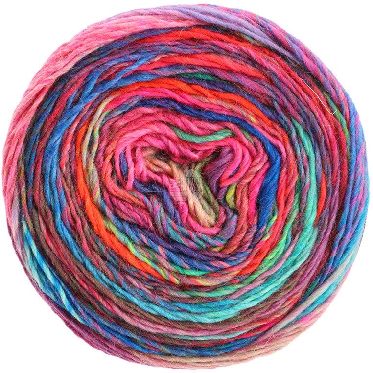 Lana Grossa Colorissimo 204 Oranje, orchidee, zwartblauw,-rood ...