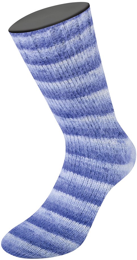 Lana Grossa Cosy Socks Soft Stripes 101 Blauwviolet/Violetblauw ...