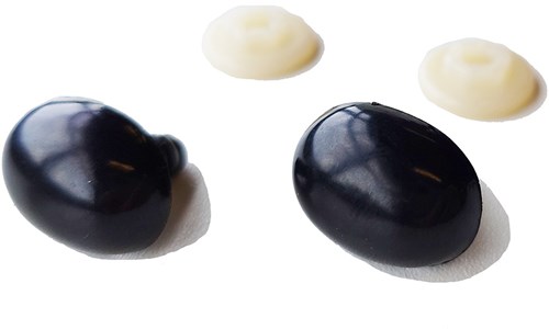 Plastic veiligheidsogen ovaal zwart 20 mm | Voor amigurumi