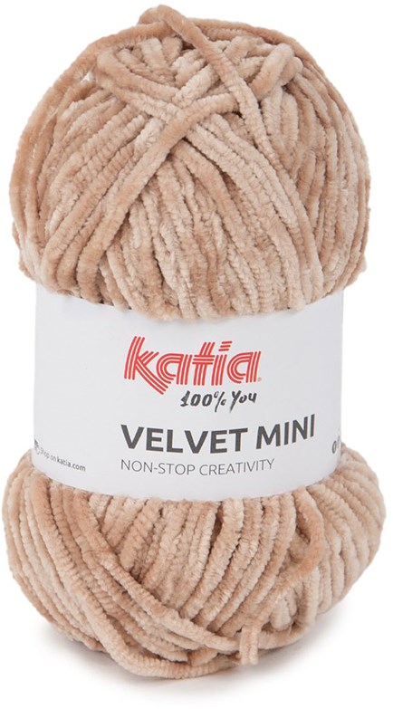 Katia Velvet Mini 220 Beige garen | Zacht chenille 50g | Wolplein